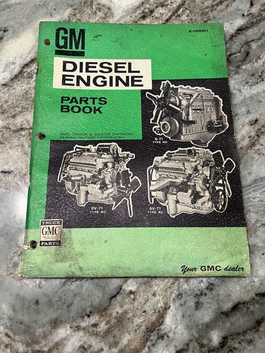 VTG 1964 GM Corp Diesel Engine Parts Book Truck & Coach Division GUC ...