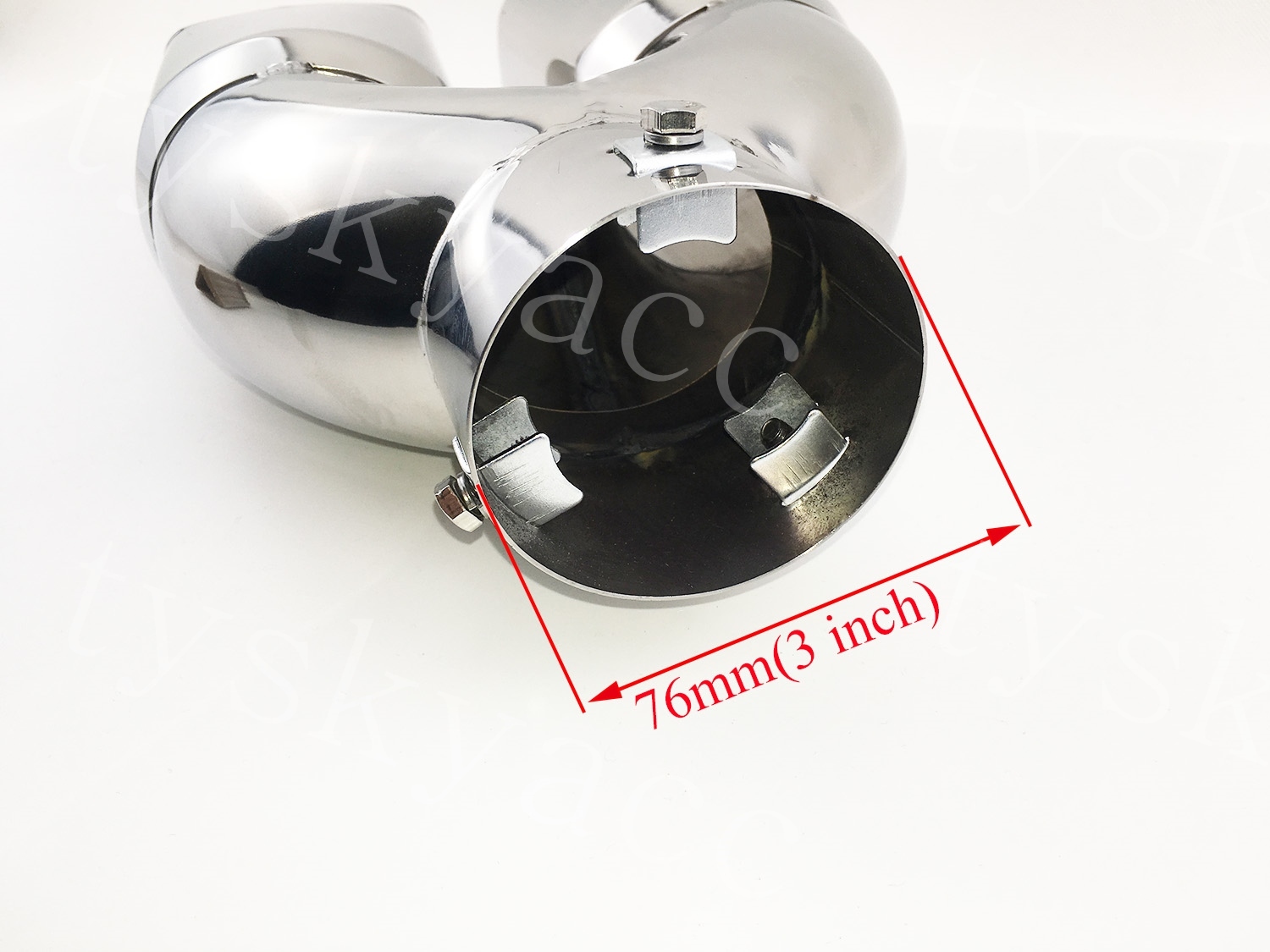 Universal Car Exhaust 51mm-68mm Rear Muffler Tail Throat Tip Cover Dual ...