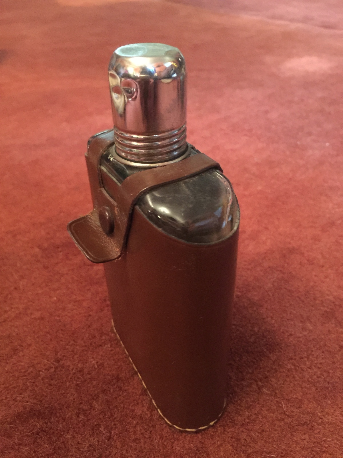 Vintage Griffon Glass Flask in Leather Case - 6" tall, 3 1/2" wide | eBay