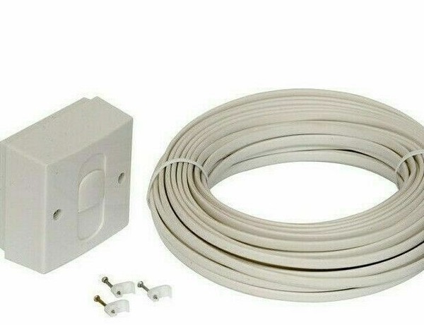 BT Telephone Line Extension Kit 15m Cable Master Socket Wire Clips IDC ...