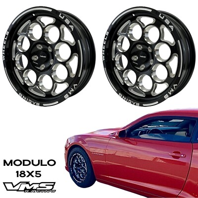 VMS RACING MODULO DRAG RIMS WHEELS 18X5 FRONT SKINNIES FOR 11-24 CHEVY ...