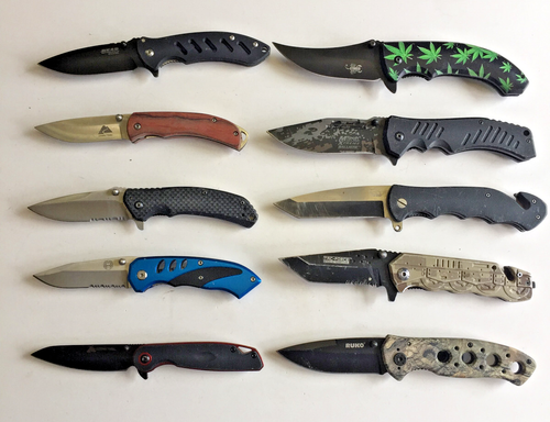 Lot of 10 TSA Confiscated Assisted & Manual Folding EDC Knives | eBay