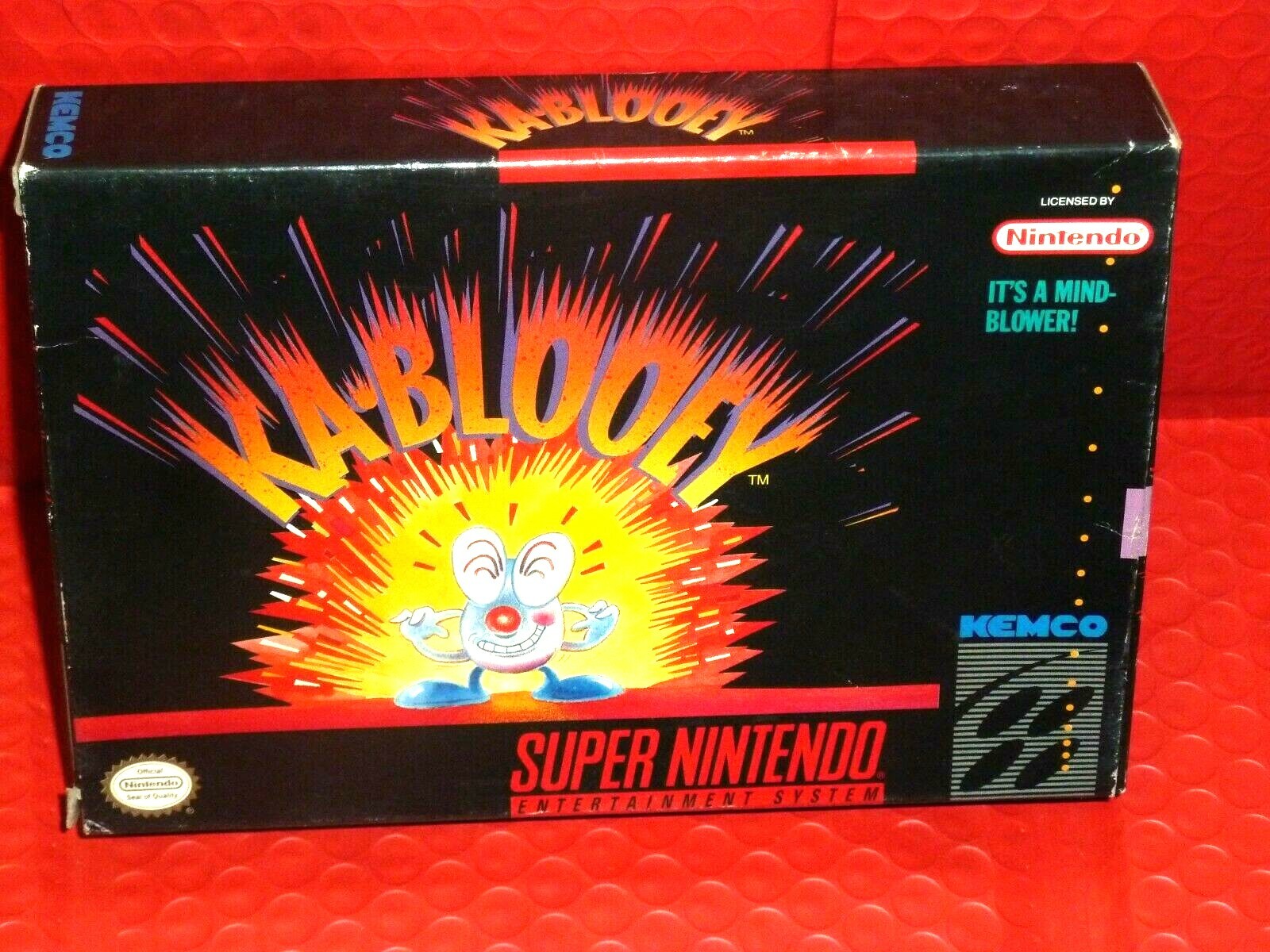 100% AUTHENTIC KABLOOEY SNES SUPER NINTENDO1992 BOX & MANUAL ONLY NO ...
