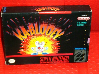 100% AUTHENTIC KABLOOEY SNES SUPER NINTENDO1992 BOX & MANUAL ONLY NO ...
