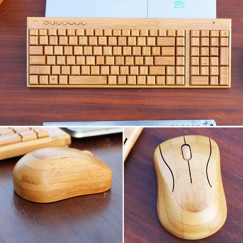 Keyboard Bamboo Mouse Wireless Wood Combo Set Natural Devices A1V8 | eBay