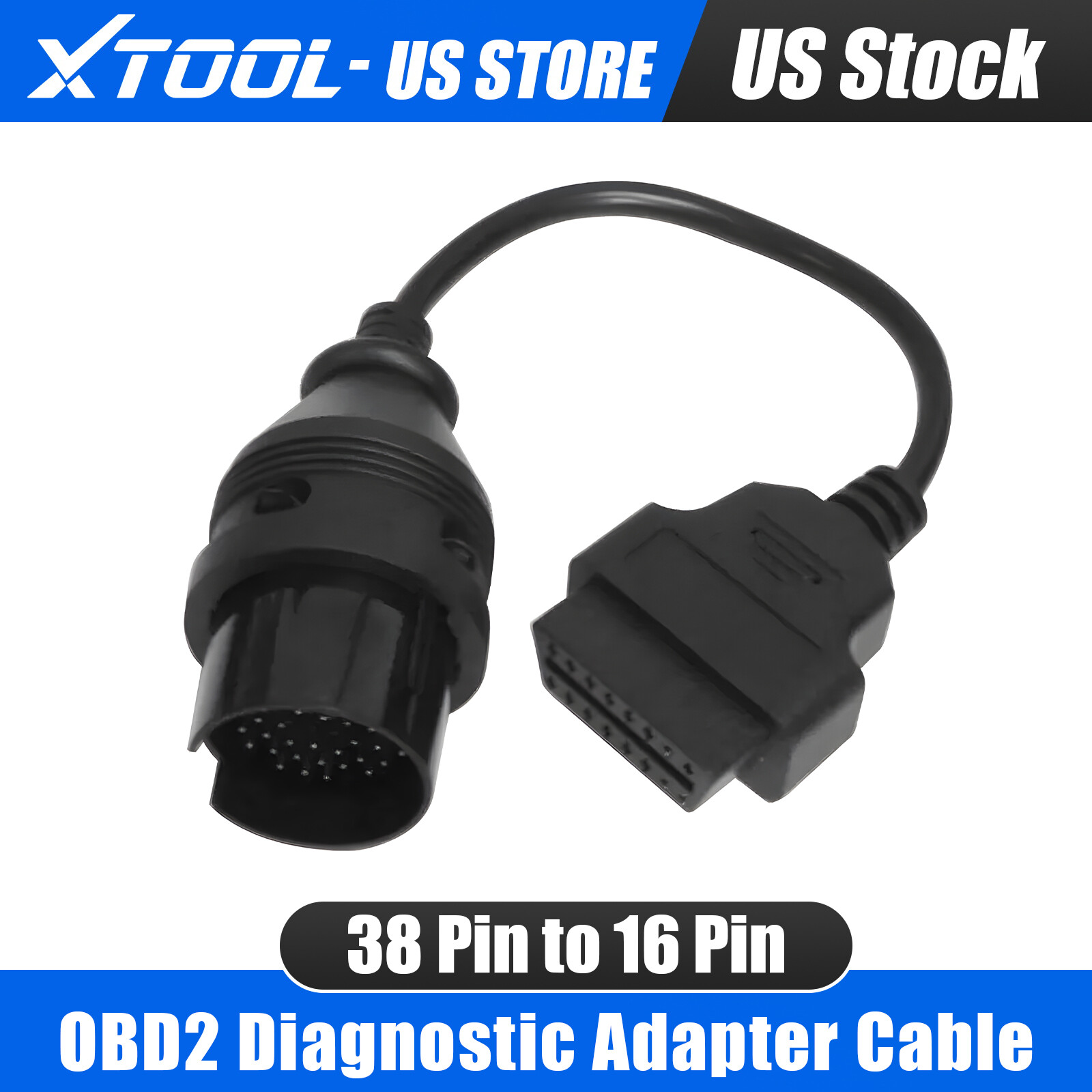 Fit for Mercedes Benz 38 Pin to 16 Pin OBD2 Diagnostic Cable Adapter ...