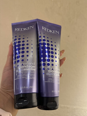 2x Redken Color Extend Blondage Express anti-brass purple mask 8.5 oz ...