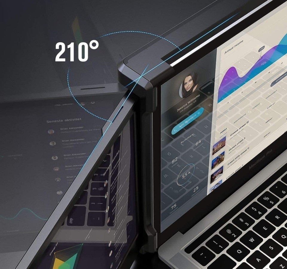 NEW Laptop Screen Extender, 12" FHD 1080P IPS Triple Portable Monitor ...