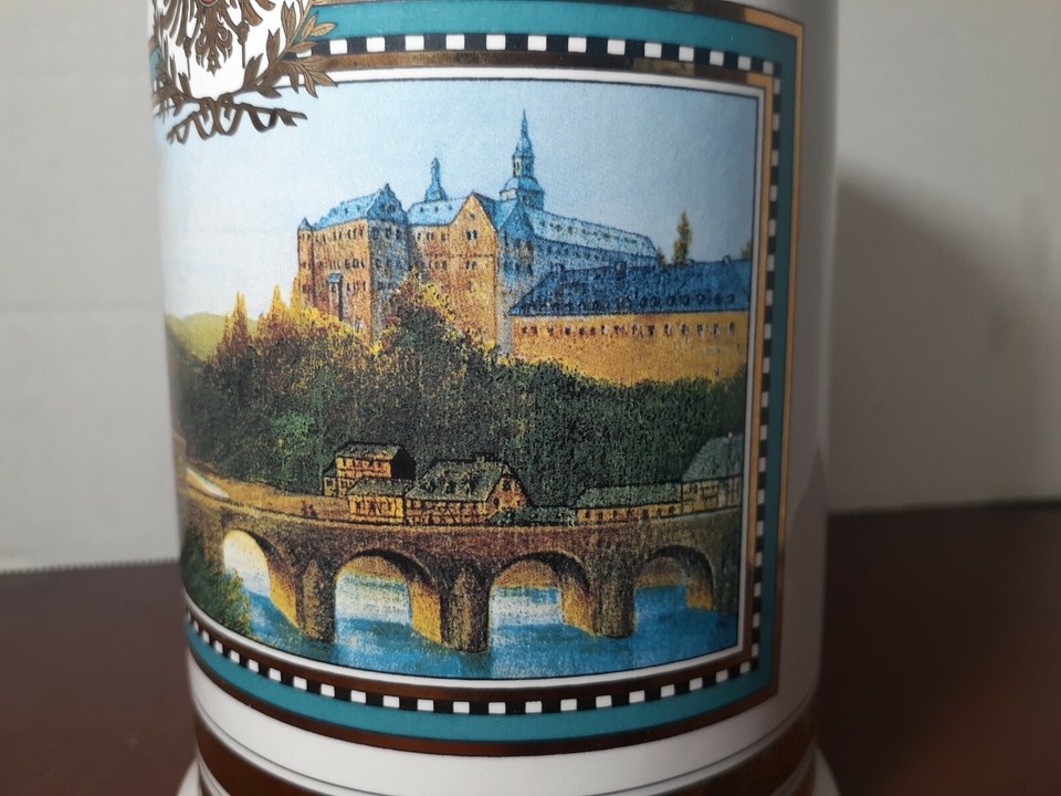Vtg SCHLOSS BEER STEIN German FRANKFURT Binding Brauerei NR 8 Numbered ...