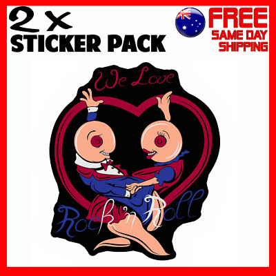 2 x Stickers - We Love Rock And Roll Dancing - Car Bumper Funny Novelty ...