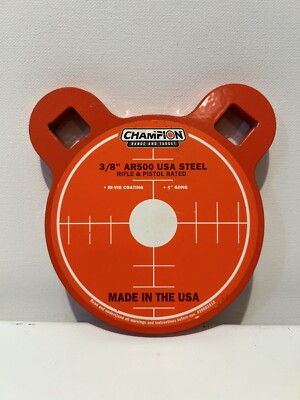 NEW Champion Range Target 3/8" Thick AR500 USA Steel 4" in Gong Plate ...