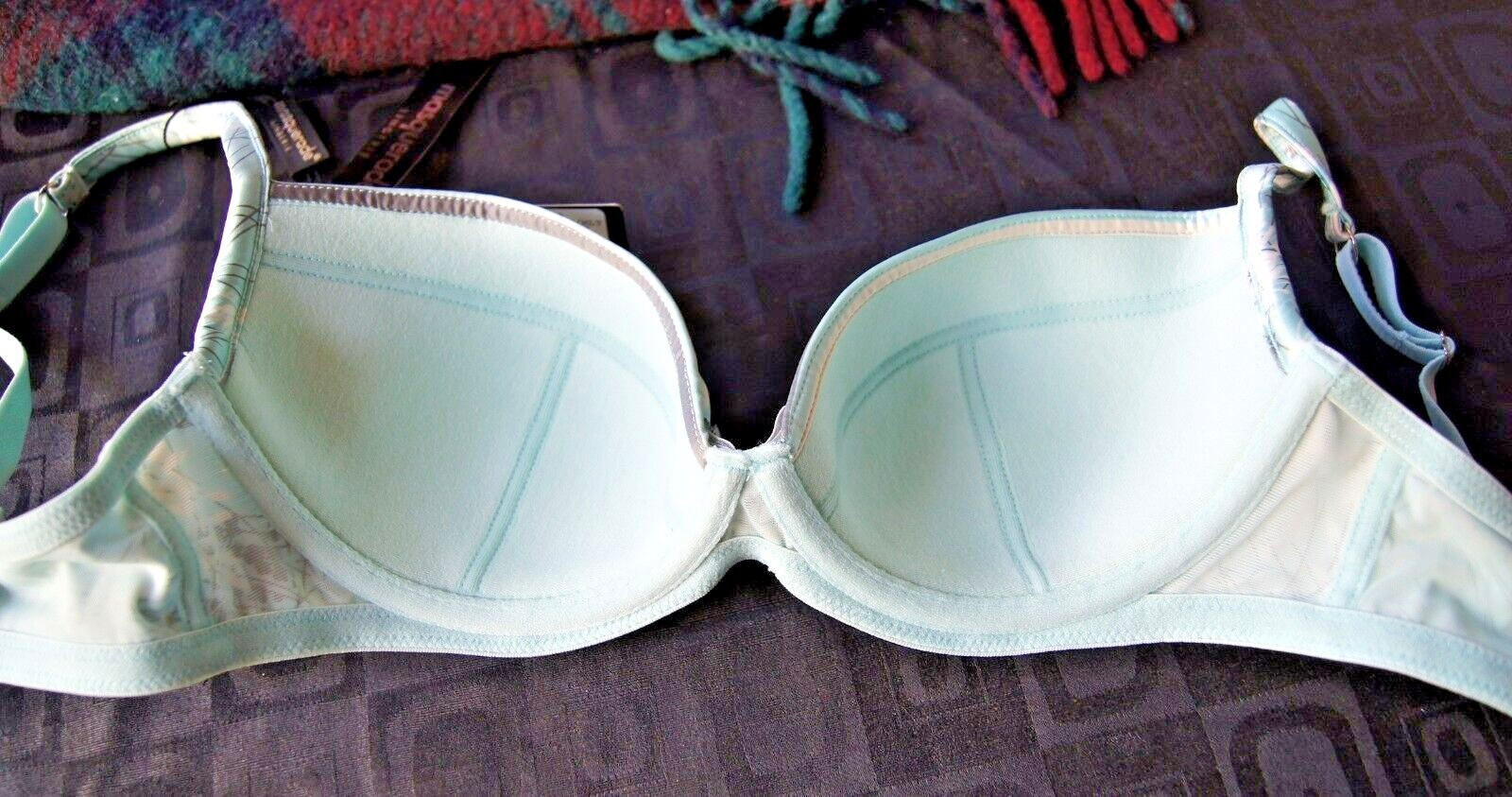 Masquerade Estepona Turquoise Floral Satin Preformed Plunge Bra | eBay
