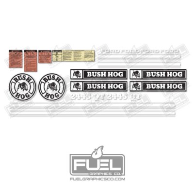 Bush Hog 2445 QT Front Loader Tractor Set Custom Premium Vinyl Decal 20 ...