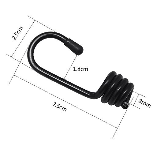 Hysagtek 10 X 8mm Plastic-Coated Bungee Shock Cord Hook Spiral Wire ...