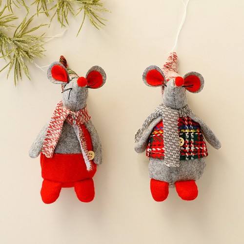 Christmas Mouse Plush Toy With Hanging And Display Features For Holiday ...
