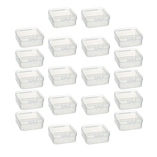 20 Pcs Clear Plastic Boxes Tiny Storage Containers Small Cases Jars ...