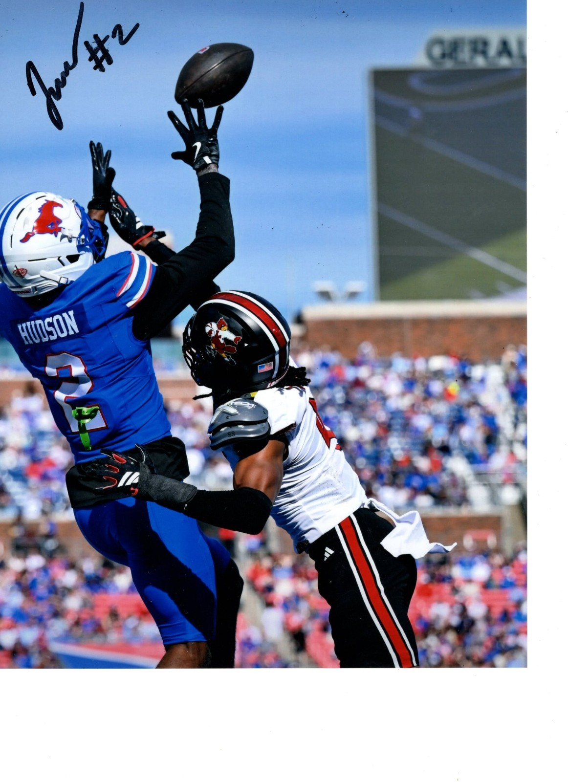 JORDAN HUDSON SMU MUSTANGS SIGNED/AUTOGRAPHED 8X10 PHOTO W/COA | eBay