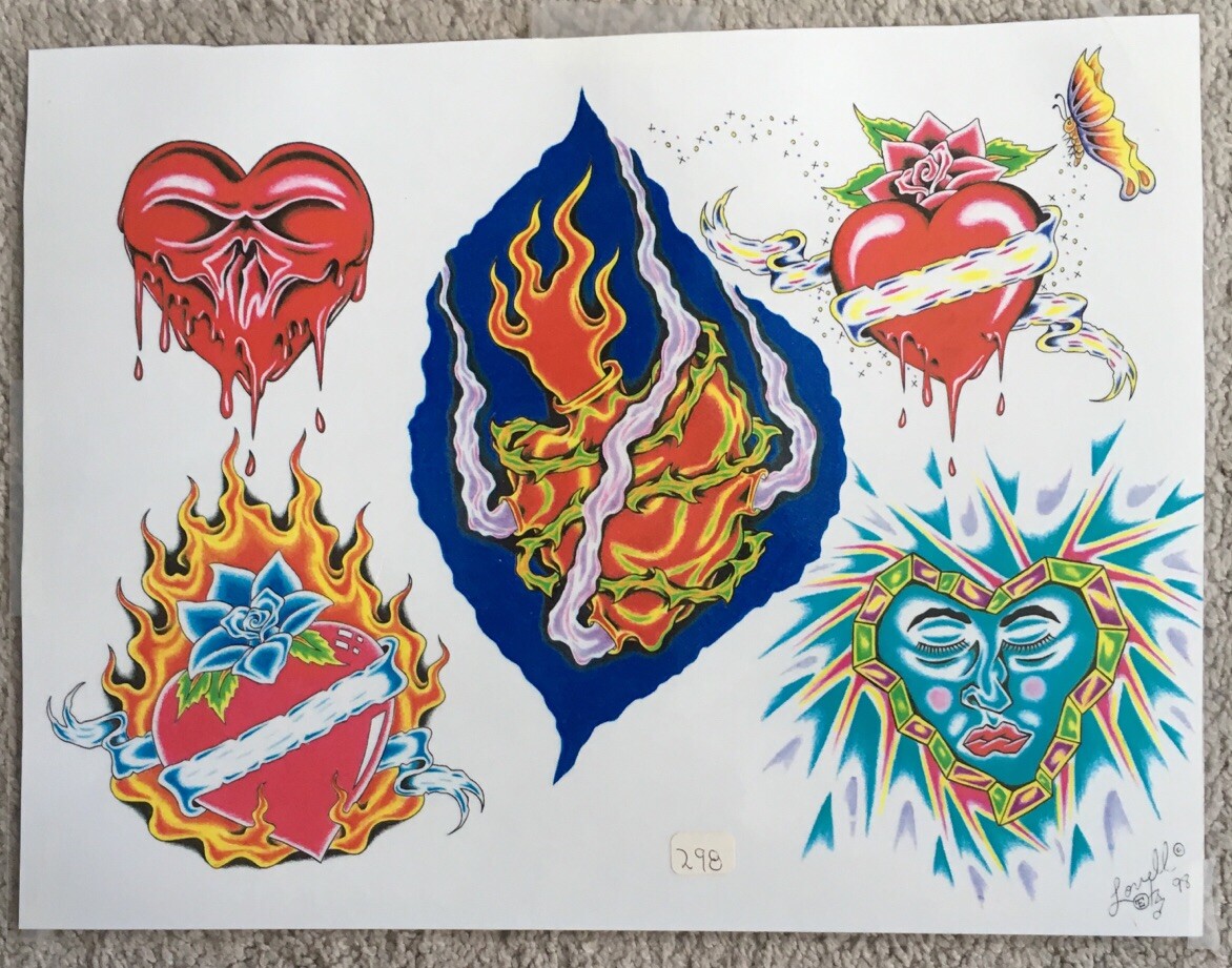 Heart And Banner Tattoo Flash