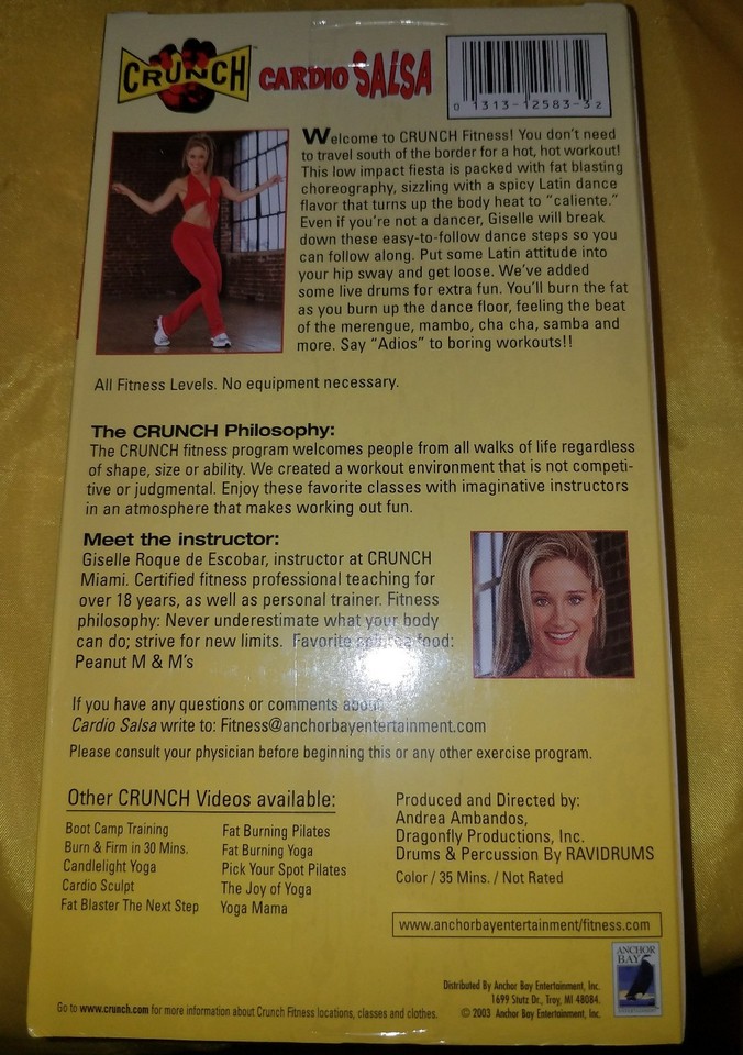CRUNCH CARDIO SALSA (VHS) with Giselle Roque de Escobar [New and Sealed ...