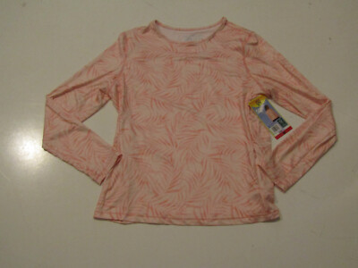 NWT Womens 32 Degrees Summer Palm Pink Rash Guard L/S Swim Shirt Sz S ...