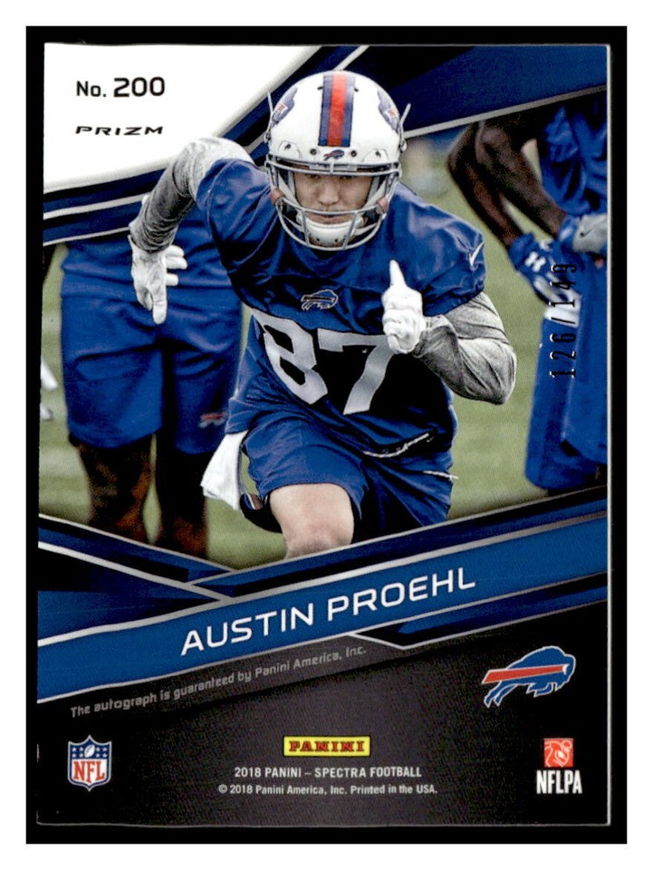 AUSTIN PROEHL 2018 PANINI SPECTRA ROOKIE AUTOGRAPH /149 AUTO | eBay
