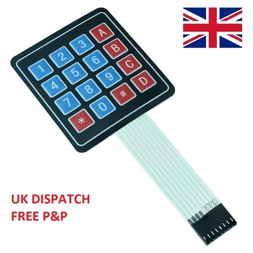 Membrane Matrix KeyPad Key Switch 16 4x4 Arduino PIC Pi ARM UK seller ...