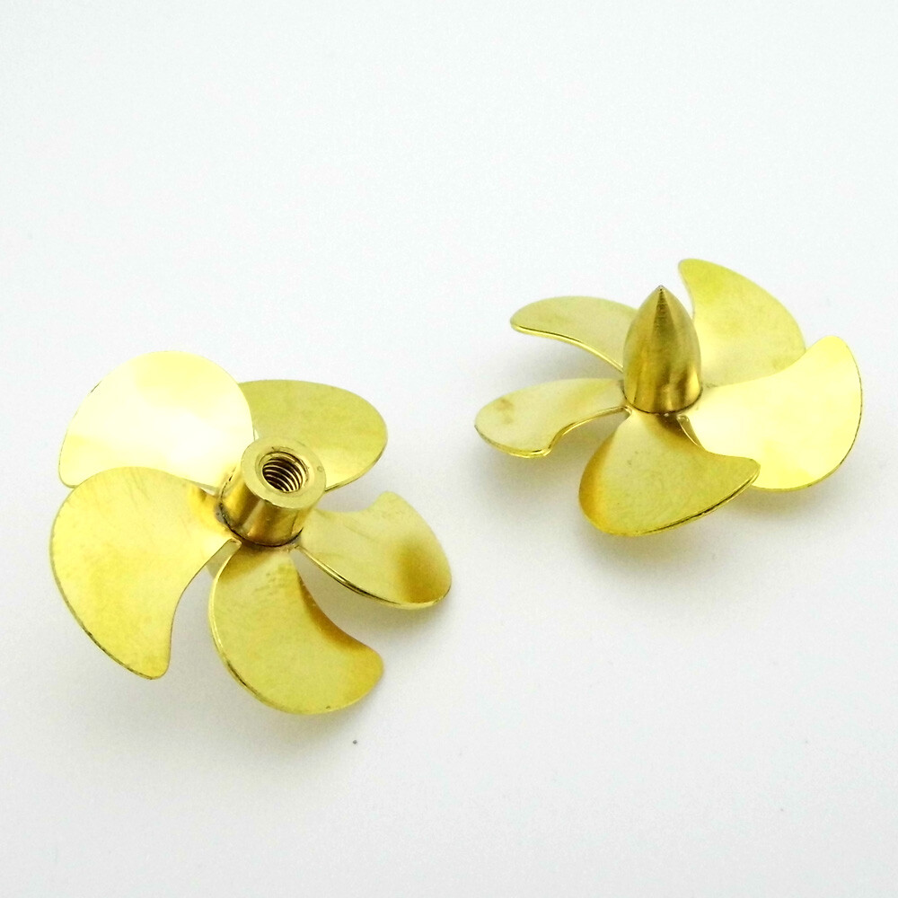 5-Blades Copper Propeller Dia. 24mm 35mm M3 M4 Prop for RC Boat Scale ...
