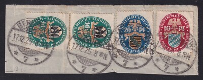 GERMANY 1925 Welfare Fund set of 3 SG 389-391 Used on Piece (CV £25 ...