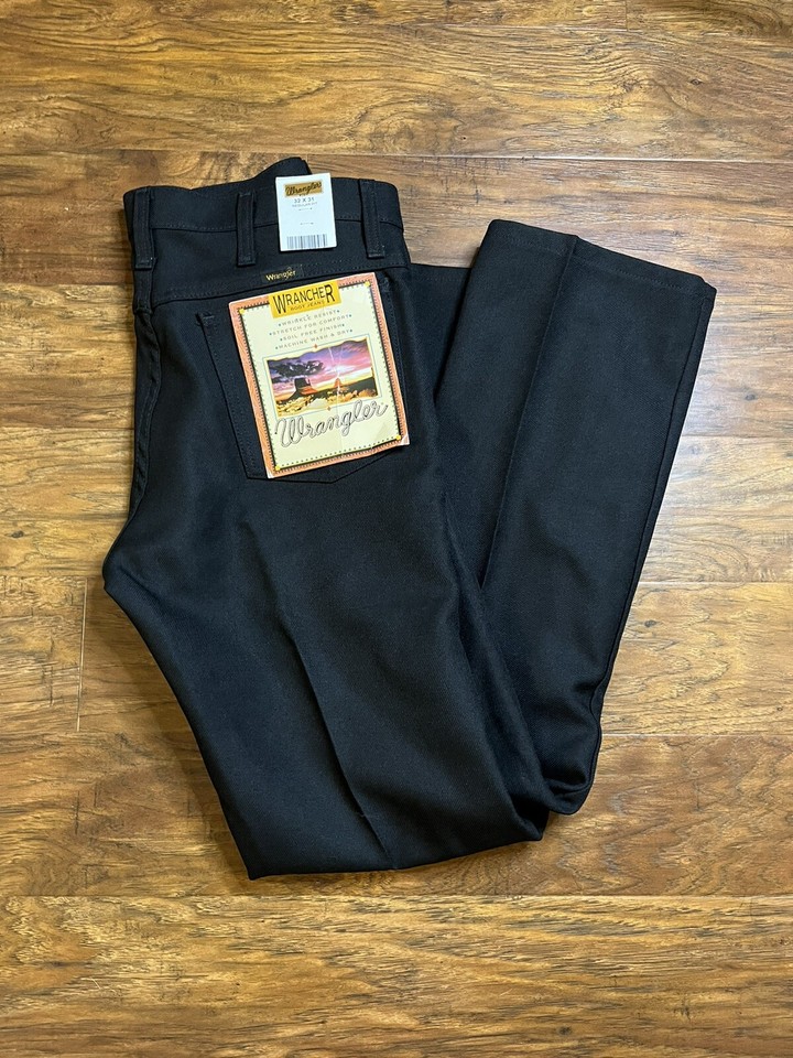 VTG Deadstock Wrangler Wrancher 32x31 Polyester Dress Pants Boot Jeans ...