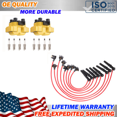 Performance Ignition Coil Spark Plug + Racing Wire Set For Ford 5.0L V8 ...