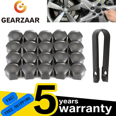 17mm Wheel Nut Caps Bolt Covers Universal Grey For VW Audi BMW Benz ...