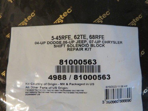 5-45RFE 62TE 68RFE Solenoid Pack Repair Kit 04+ Dodge, 05+ Jeep, 07 ...