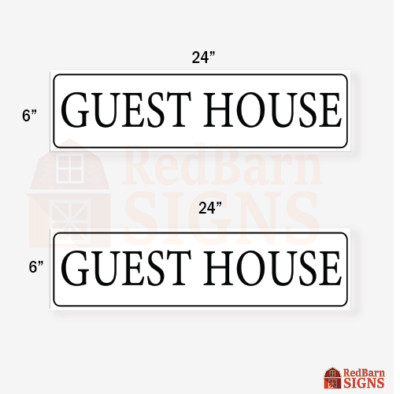 Guest House 6"x24" REAL ESTATE RIDER SIGNS Double Sided 2PK - Visible ...