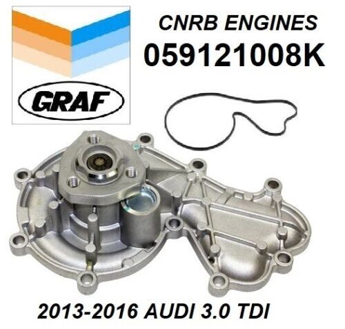 Engine Water Pump; Audi 3.0, AUDI Q7 3.0L TDI Diesel, CNRB Engine Codes ...