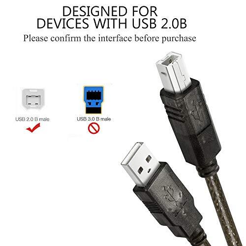 Long Printer USB Cable USB Printer Cable 50 Feet USB 2.0 Type A Male to ...