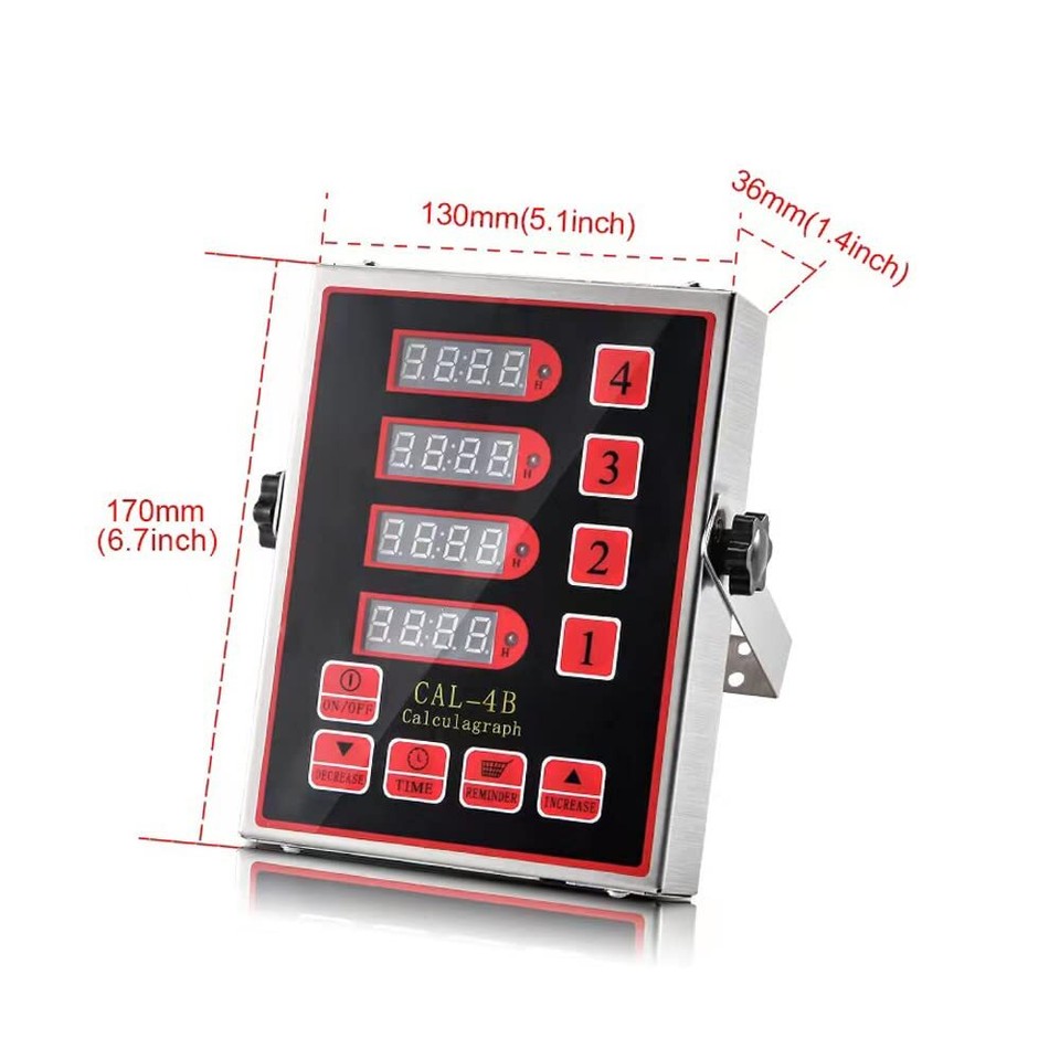 Commercial 4 Channel Timer - DEGOTM Kitchen Stainless Steel 4 Channel ...