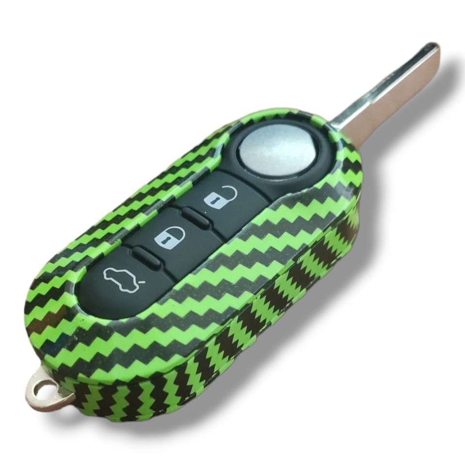 Shell Cover Key Red Carbon Look For Abarth 500 595 Shell Remote Control ...