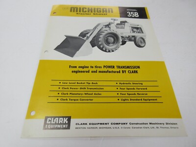 Clark Michigan 35B Tractor Shovel (Wheel Loader) 2 Page | eBay