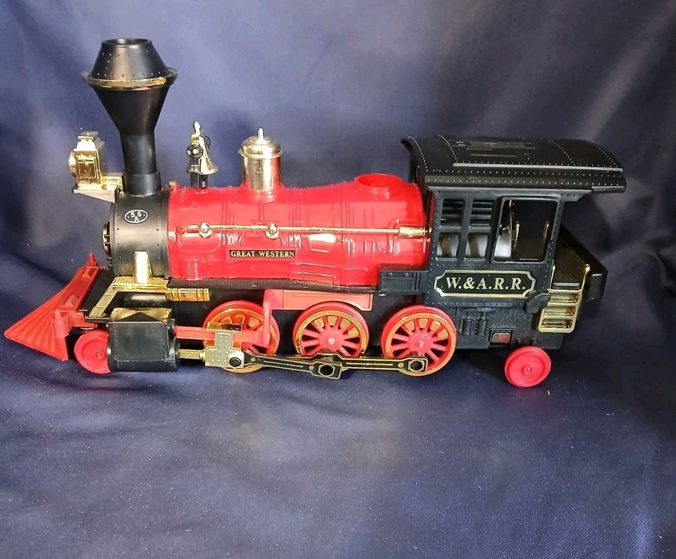 Vtg Toy Train Locomotive Battery Operated Oil Smoking Great Western W ...