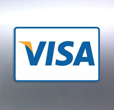 Visa available stickers 90x60mm Business pay card vinyl decal shop ...