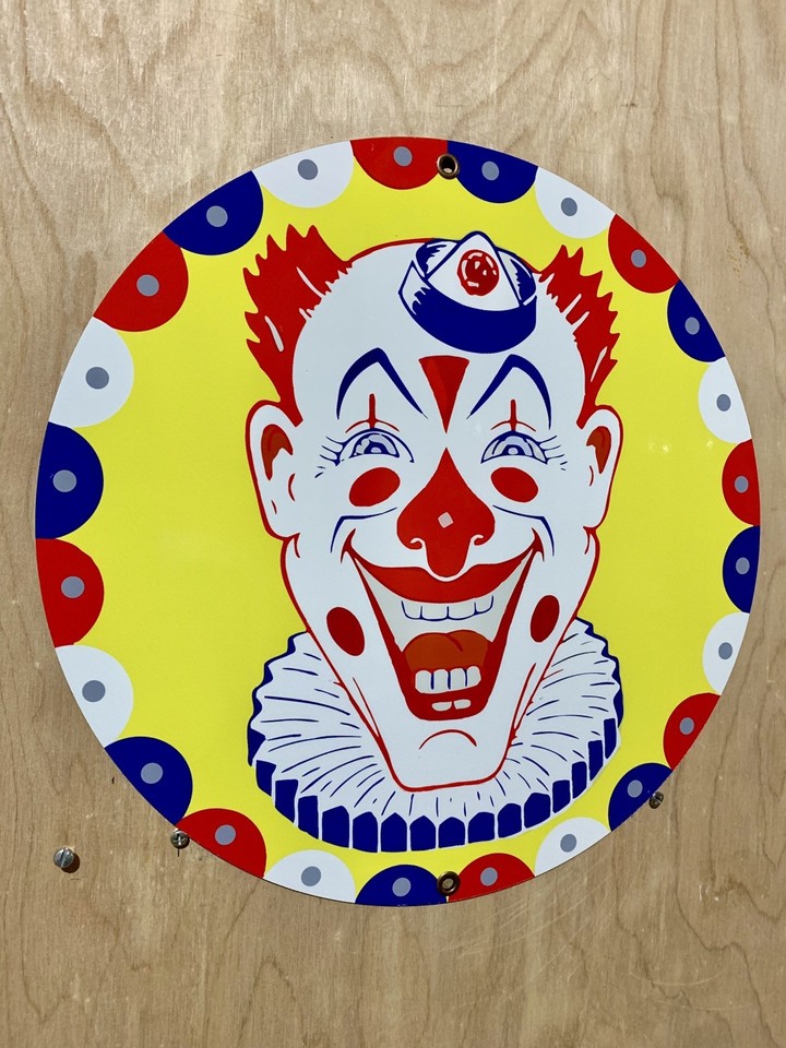 Clown Circus Bozo vintage Style Round Metal sign 1940’s -50s ...