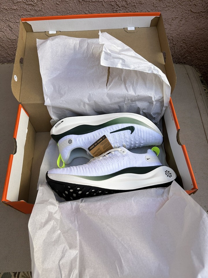 Men’s Nike React Infinity RN4 RunningShoes- White/Green/Volt - Sz 10.5 ...