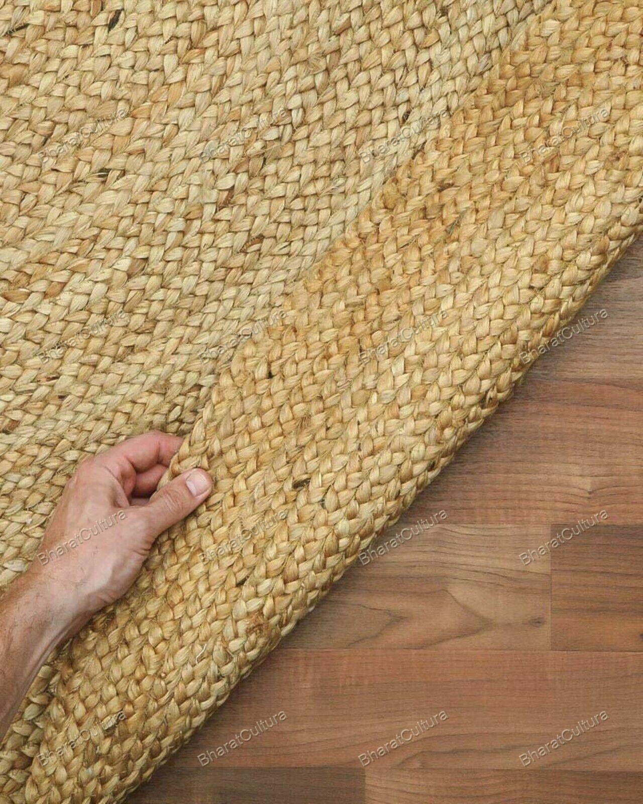 3 x 5 Feet Bohemian Jute Area Rug Handmade Indian Hand Woven Beige ...