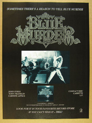 1989 Blue Murder self-titled debut album promo UK vintage print Ad | eBay