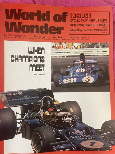 Vintage World Of Wonder Magazine 206 2 March 1974 Nature, Motor Racing ...