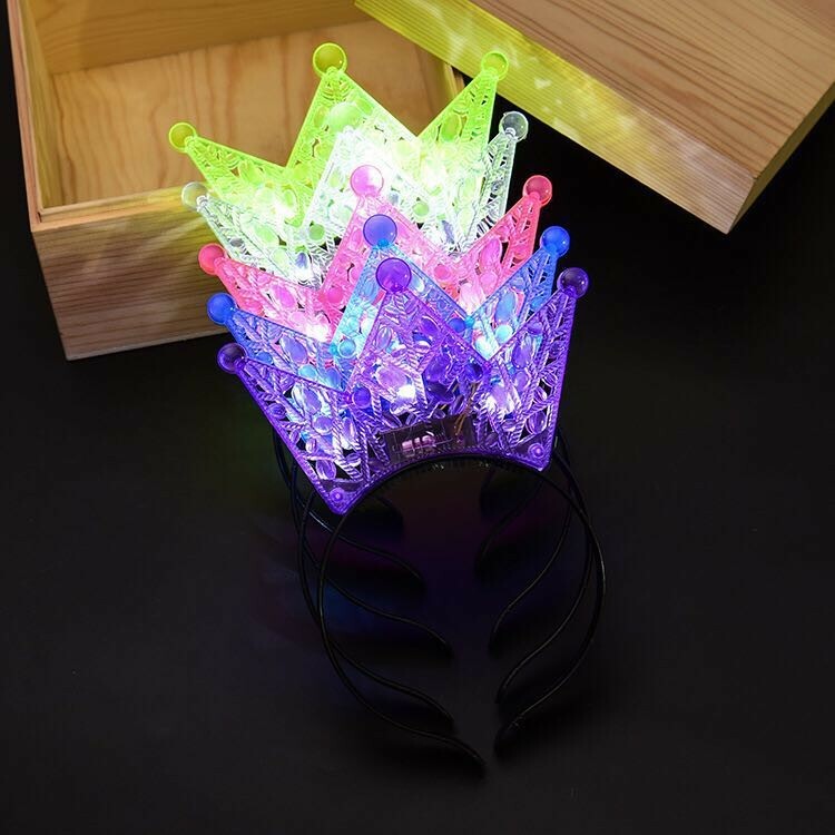 LED Princess Flashing Light-Up Crown Head Band Party Rave birthday ...