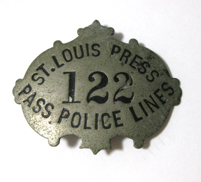 1900-1920 ST. LOUIS PRESS PASS POLICE LINES MISSOURI vintage antique ...
