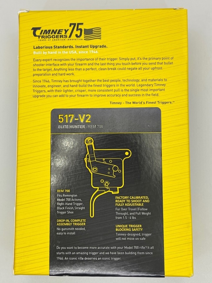 TIMNEY STRAIGHT TRIGGER 517 V2 FOR REMINGTON 700 ELITE HUNTER ...
