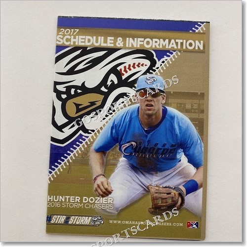 2017 Omaha Storm Chasers Pocket Schedule Royals Hunter Dozier Minor ...