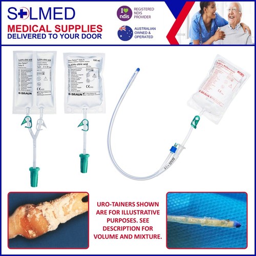 URO-TAINER SOLUTIO R URINARY CATHETER IRRIGATION 100ML CATHETER FLUSH ...